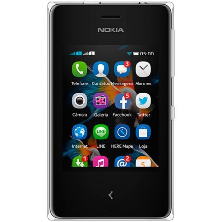 Celular Dual Chip Nokia Asha 500 Branco Câmera 2MP 2G/Wi-Fi Memória ...