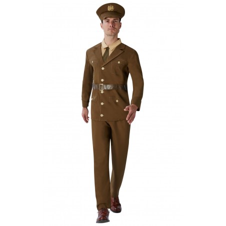 Fantasia Masculina soldado militar vintage marrom halloween cosplay