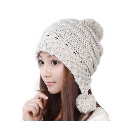 Touca Feminina Lã Inverno Bege